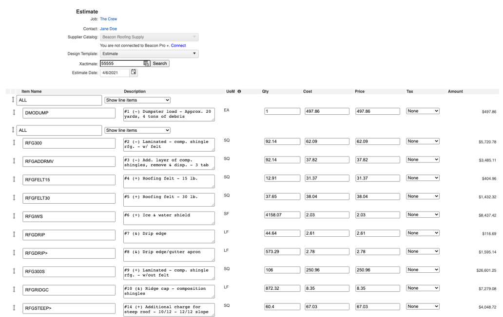 How do I use the Xactimate/XactAnalysis integration?